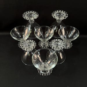 Set of 8 Clear Glass Burple/boopie Stemmed Sherbert/coupe Anchor ...