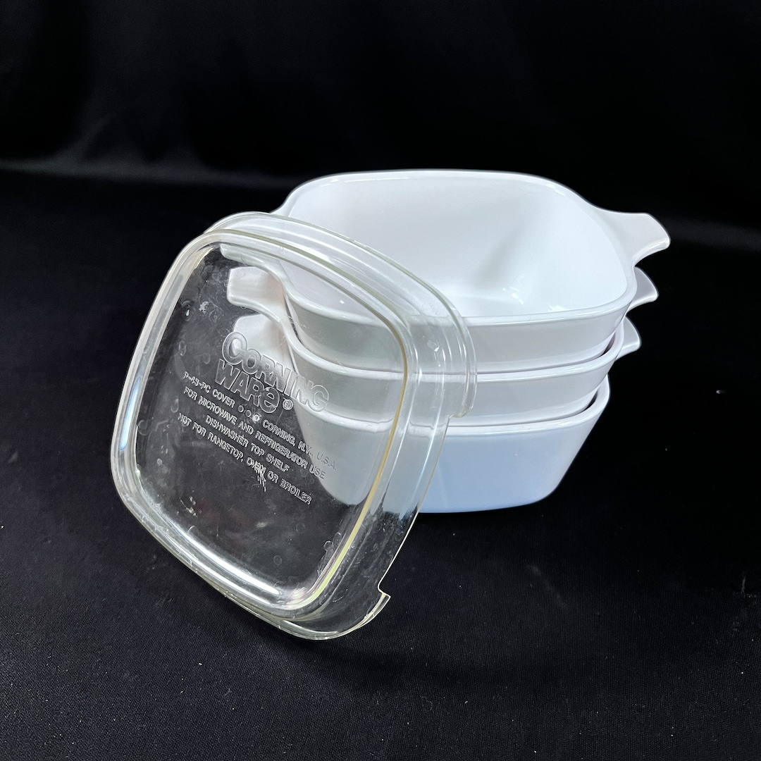 Set of 3 Petites Small Corningware White Casseroles Dishes With 1 ...