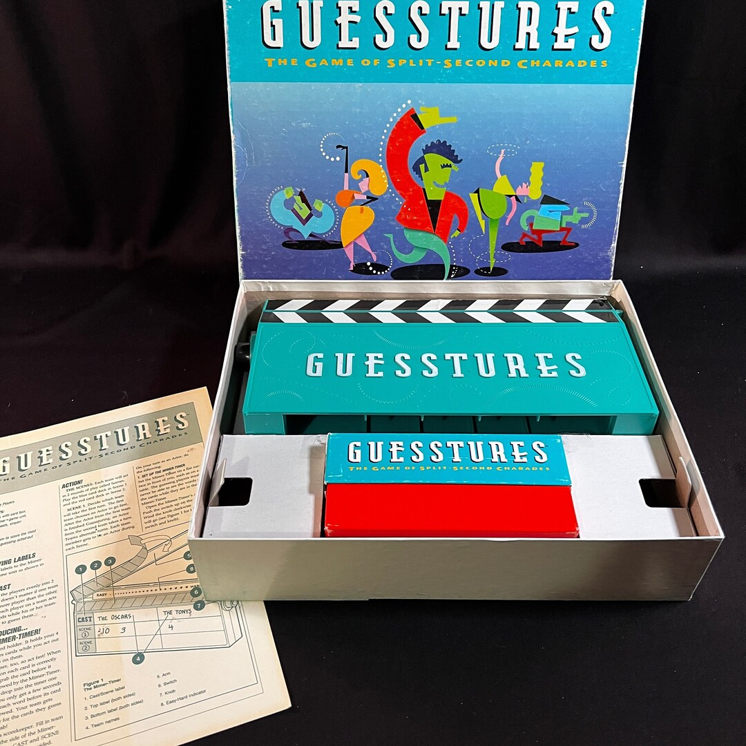 1990 Guesstures the Game of Split Second Charades Hours of - Etsy
