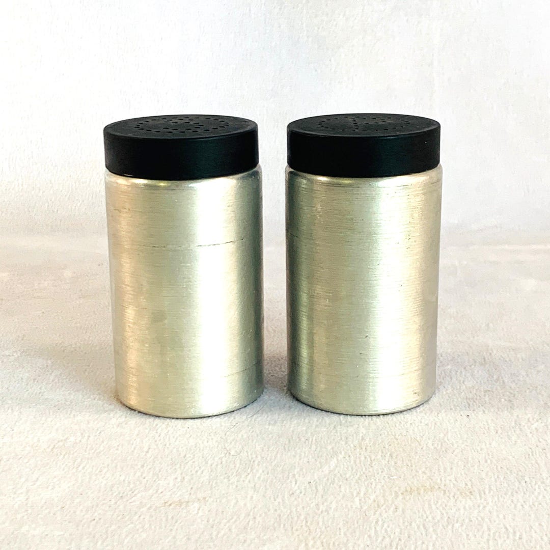 Vintage Aluminum Salt and Pepper Shakers, 1970's Retro Shakers - Etsy