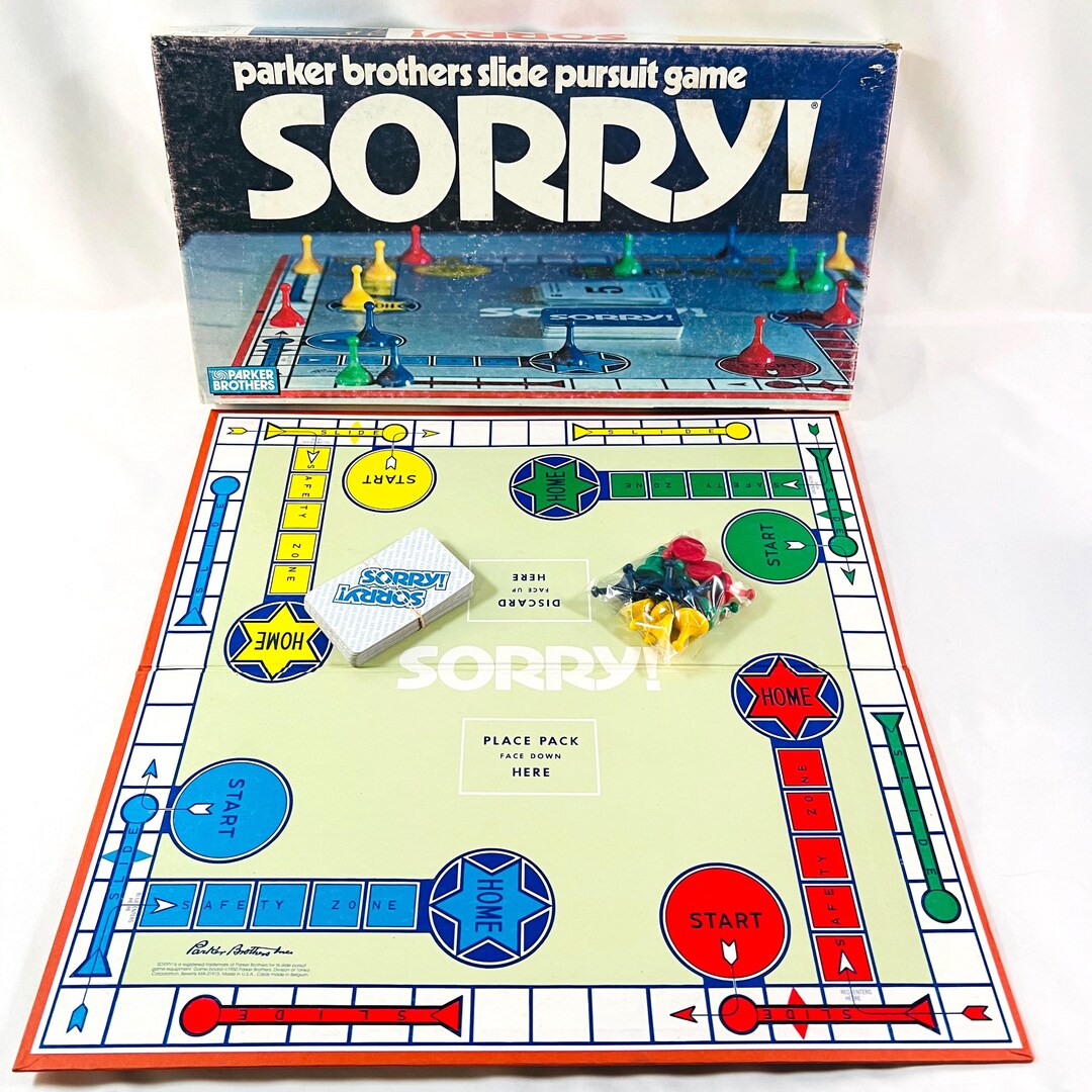 1972 SORRY Board Game by Parker Brothers, Slide Pursuit Game 1972 ...