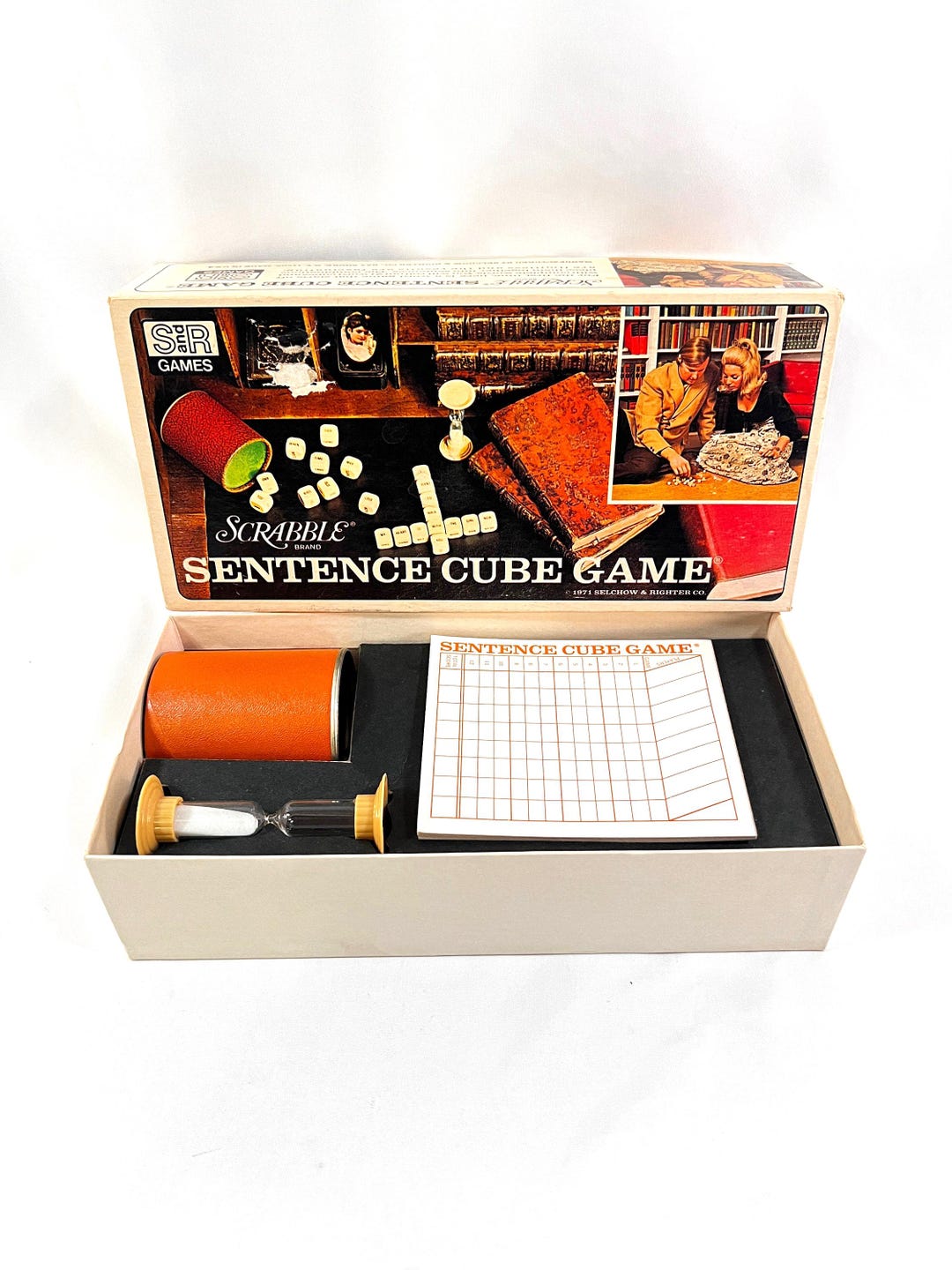 1971 Scrabble Sentence Cube Word Game Complete Set in Original Box by ...