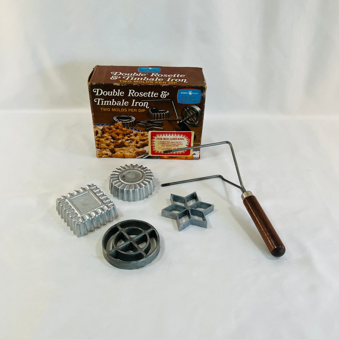 Nordic Ware Double Rosette & Timbale Iron 2 Molds per Dip Complete in ...