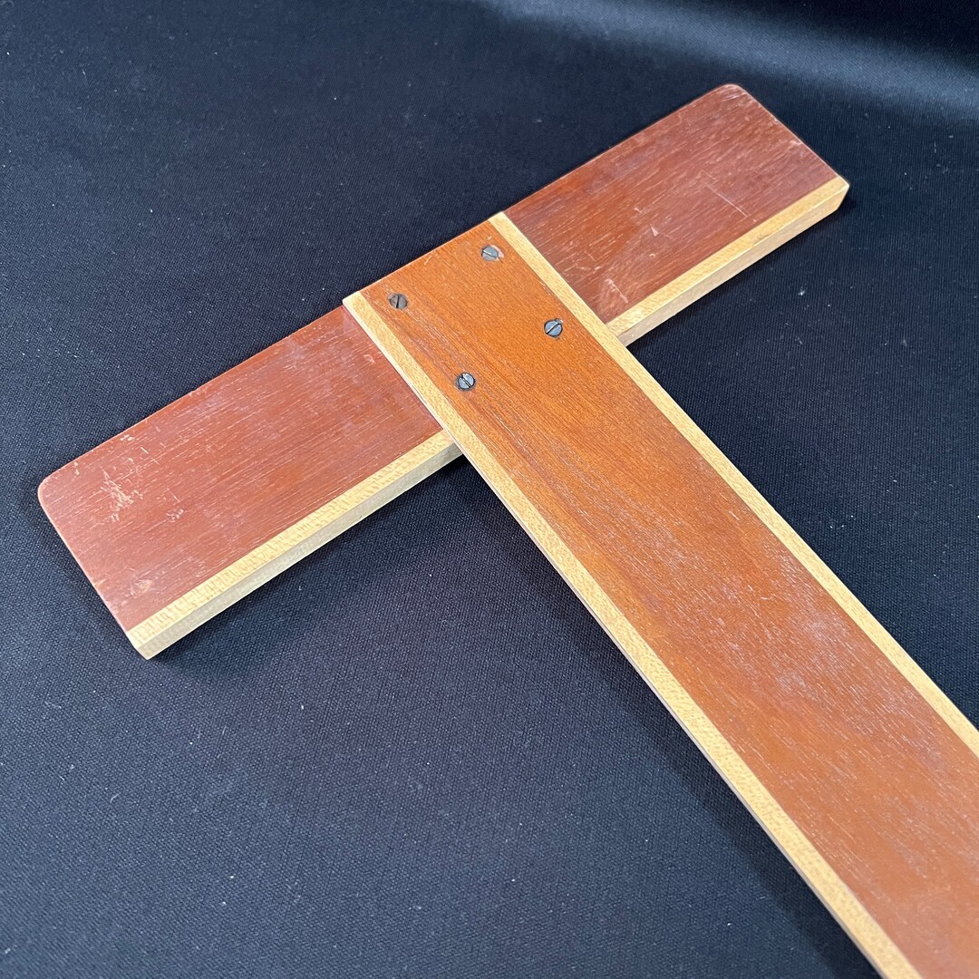 Vintage Wood T-square, Two Tone Wood in Great Condition, 25-1/4 X 9 ...