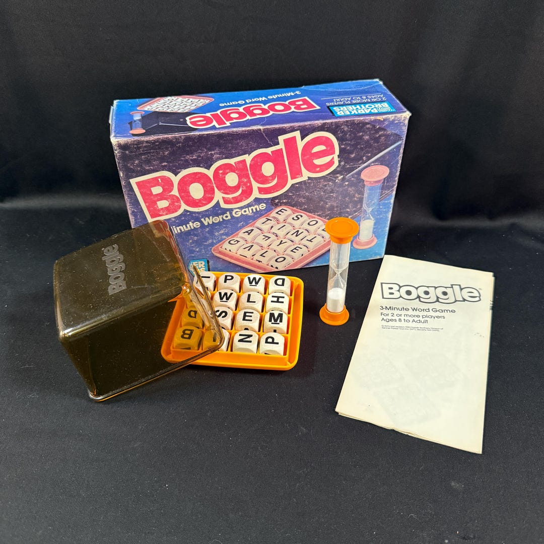 Vintage 1987 Boggle 3 Minute Word Game by Parker Brothers, Fast Paced ...