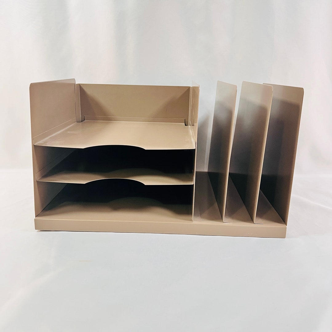 Industrial Metal Desk Top File, 6 Slots for Files/papers, 3 Vertical/3 ...