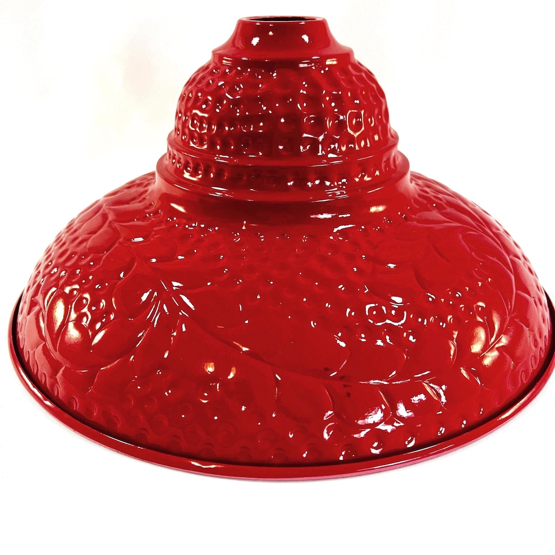 Pendant Light Shade Red Metal Embossed Shade, Beautiful Design ...
