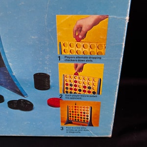 1977 Vintage Connect Four Game in Original Box, Complete With All ...