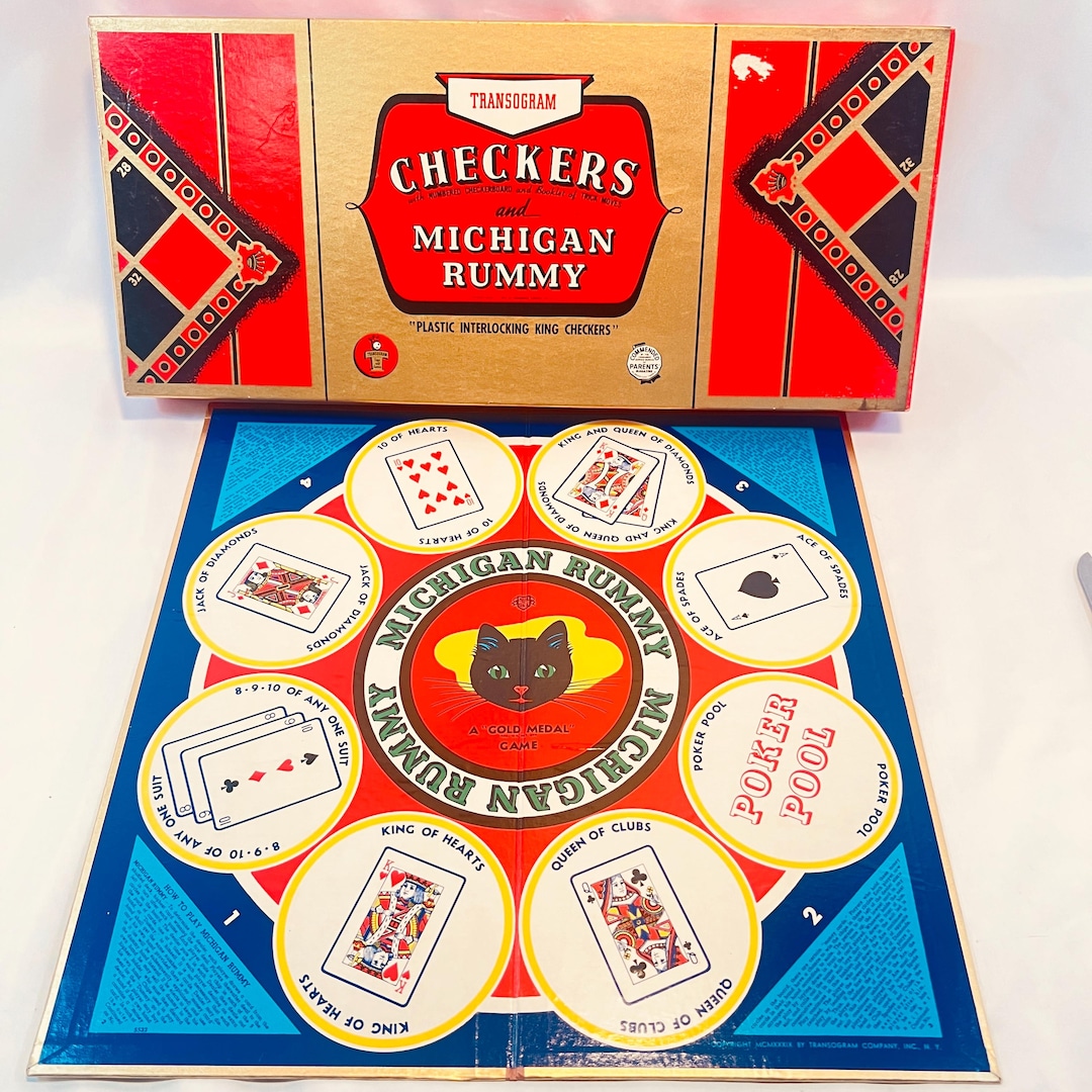 1955 Michigan Rummy/checkers Board Game, Retro, Classic Collectible ...