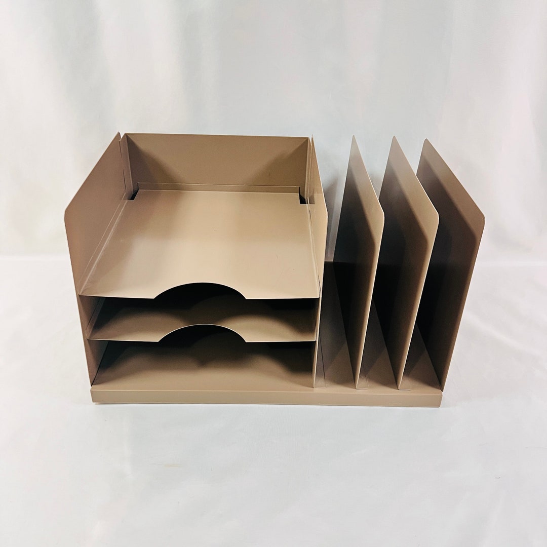 Industrial Metal Desk Top File, 6 Slots for Files/papers, 3 Vertical/3 ...
