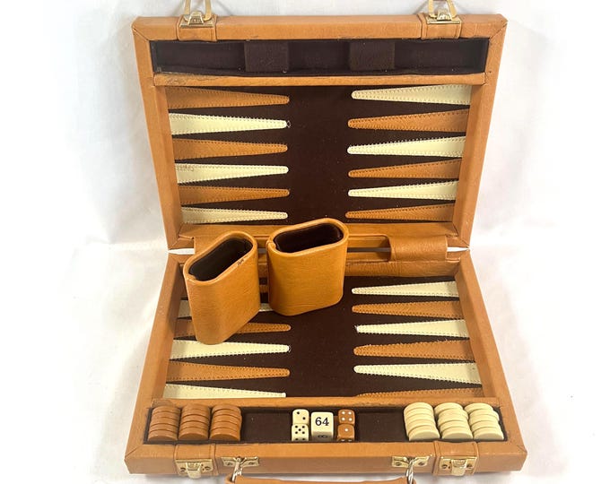 Vintage Backgammon Attache Set, Complete Retro Game, Vintage Backgammon Set Including ...