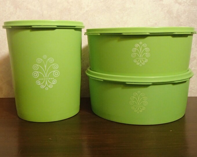 Lime Green Tupperware Containers With Lids (6 Pieces Total) - Etsy
