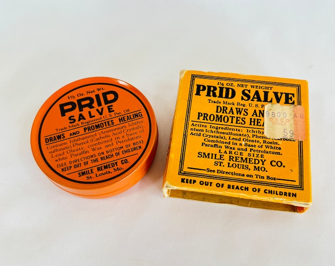 Vintage Prid Salve, 1-1/2 Oz. by Smile Remedy Co., in Original Box With ...