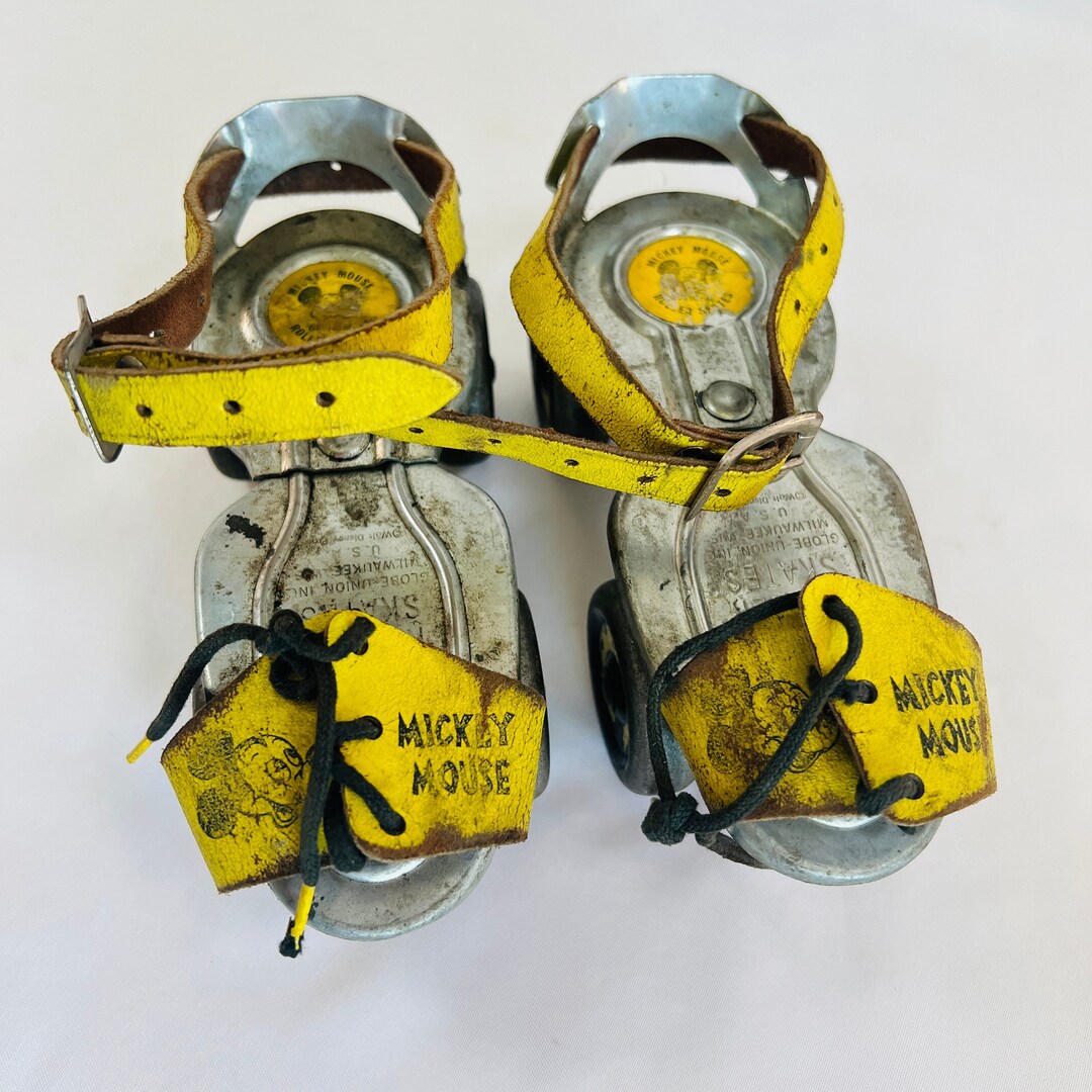 Antique Mickey Mouse Roller Skates, Straps and Laces Are in Tact ...