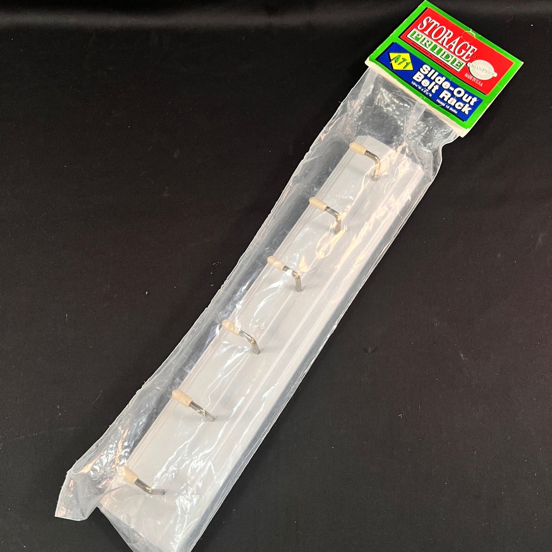 New/vintage Slide Out Belt Rack, Extension Slide Bar Hold 18 Belt, 6 ...
