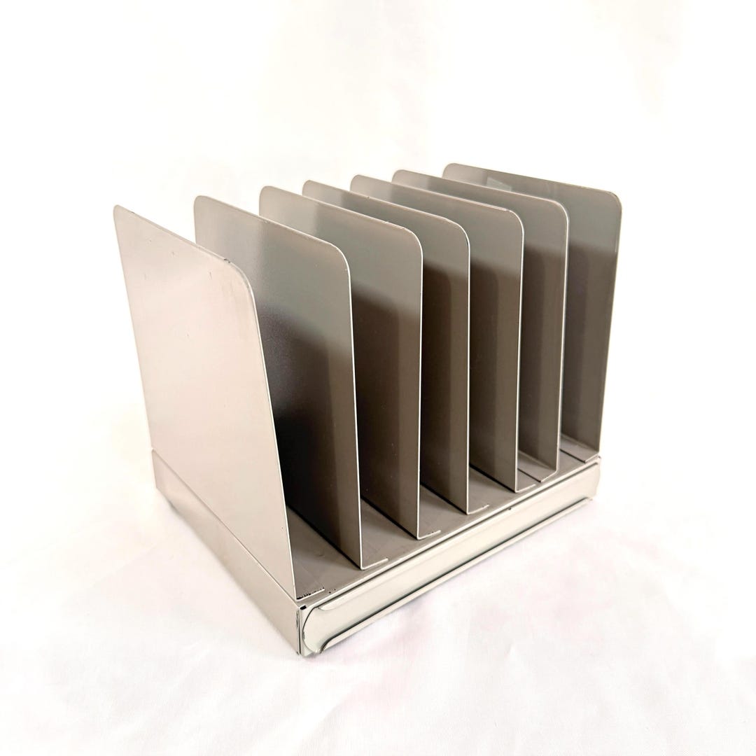 Lit-ning Industrial Metal Desk Top File, 6 Slots for Letters, Bills ...