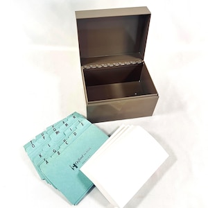 Vintage Metal File Box, Recipe Box, Hunt Manufacturing Co. Lit-ning ...