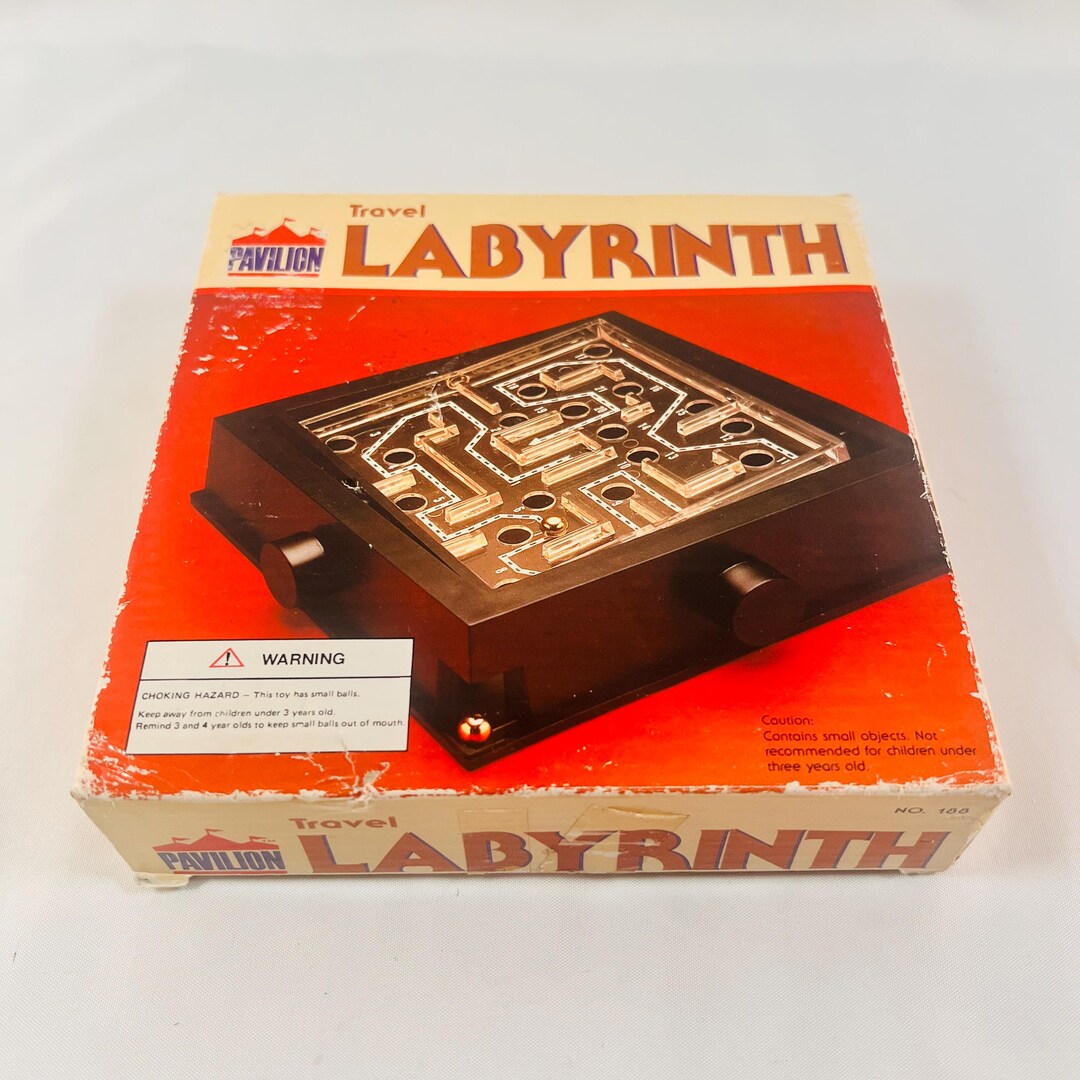 1987 Small Travel Labyrinth, Game of Skill in Original Box With 2 Steel ...