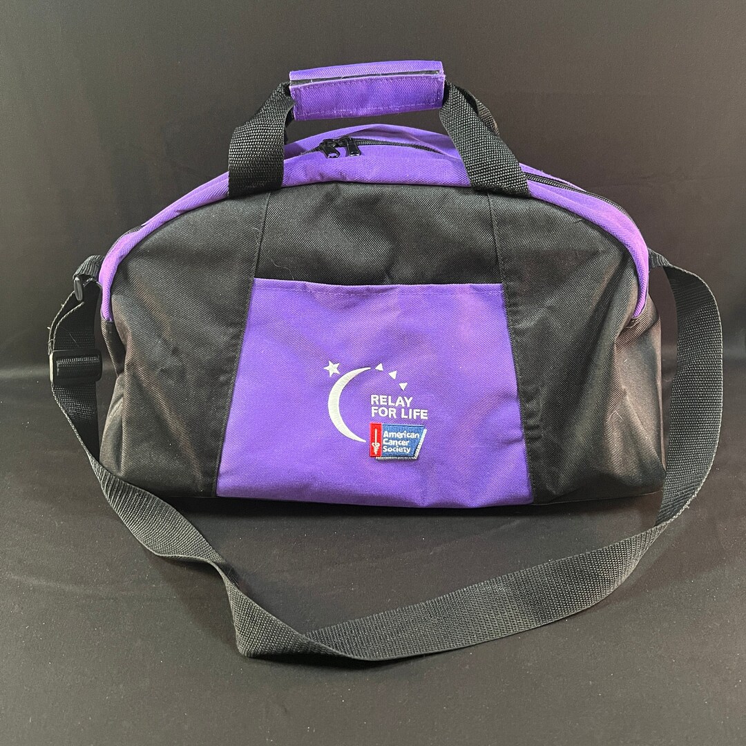 Relay for Life Small Duffle Bag With Front Pocket, Double Zipper Top ...