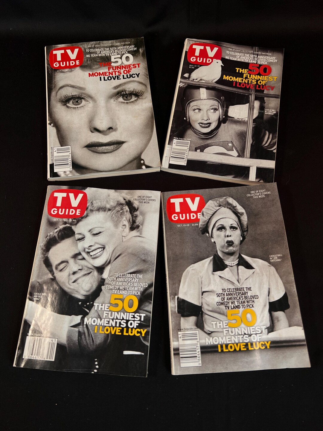 Set of 4 of the 50th Funniest Moments of I Love Lucy TV Guides Dated ...