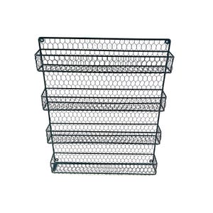 Large 4 Tier Chicken Wire Spice Rack, Black Painted Spice Rack by ...