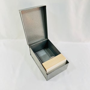 Vintage Metal Filing Index Box With Slide Card Holder Lined - Etsy
