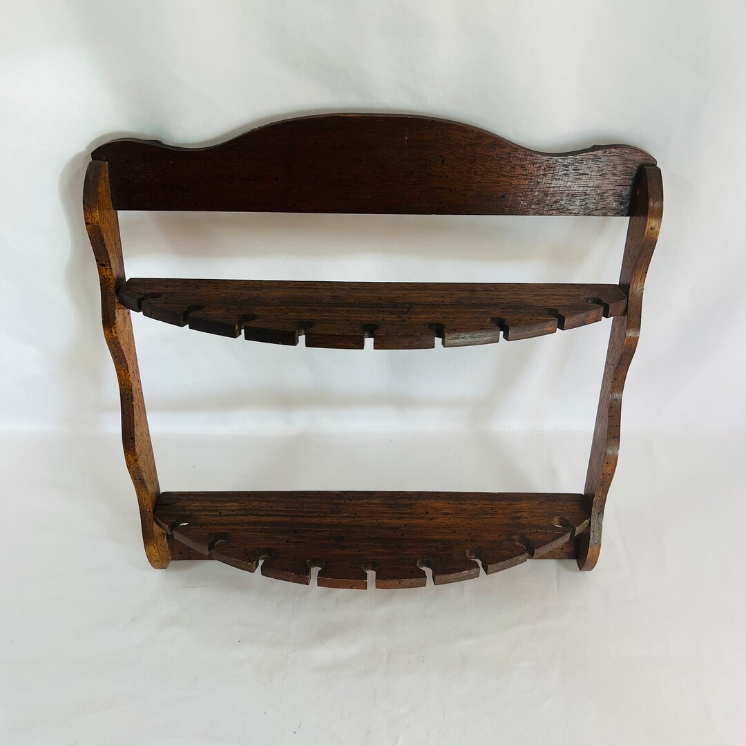 18 Slot Unique Design Wood Spoon Rack With Arched Shelves, Collectible ...
