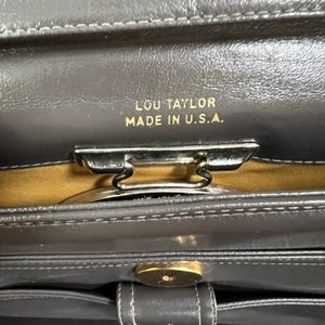Lou Taylor Gray Shoulder Strap Handbag With Mirror, Classic Sleek ...