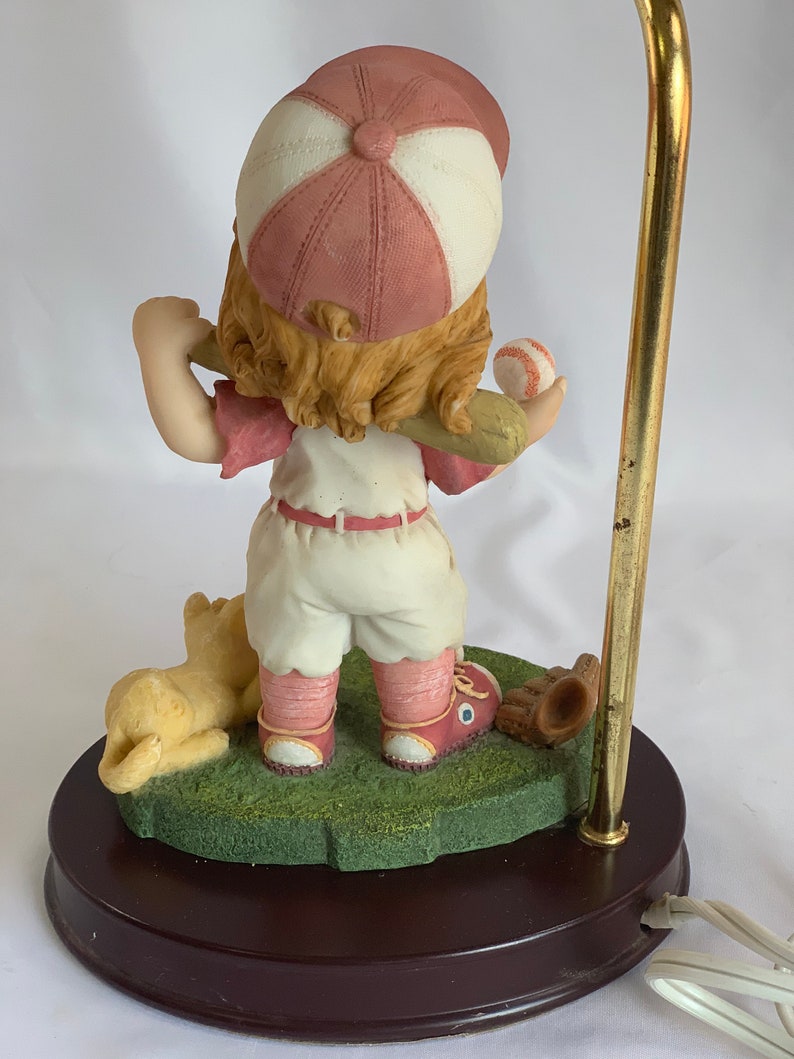 Vintage Montefiori Collectible Lamp Girl Baseball Player - Etsy