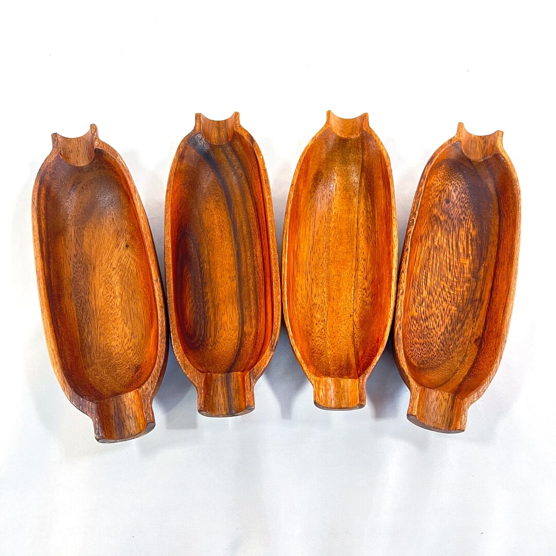 Set of 4 Vintage Wood Corn Cob Holders, Solid Wood All in Great ...
