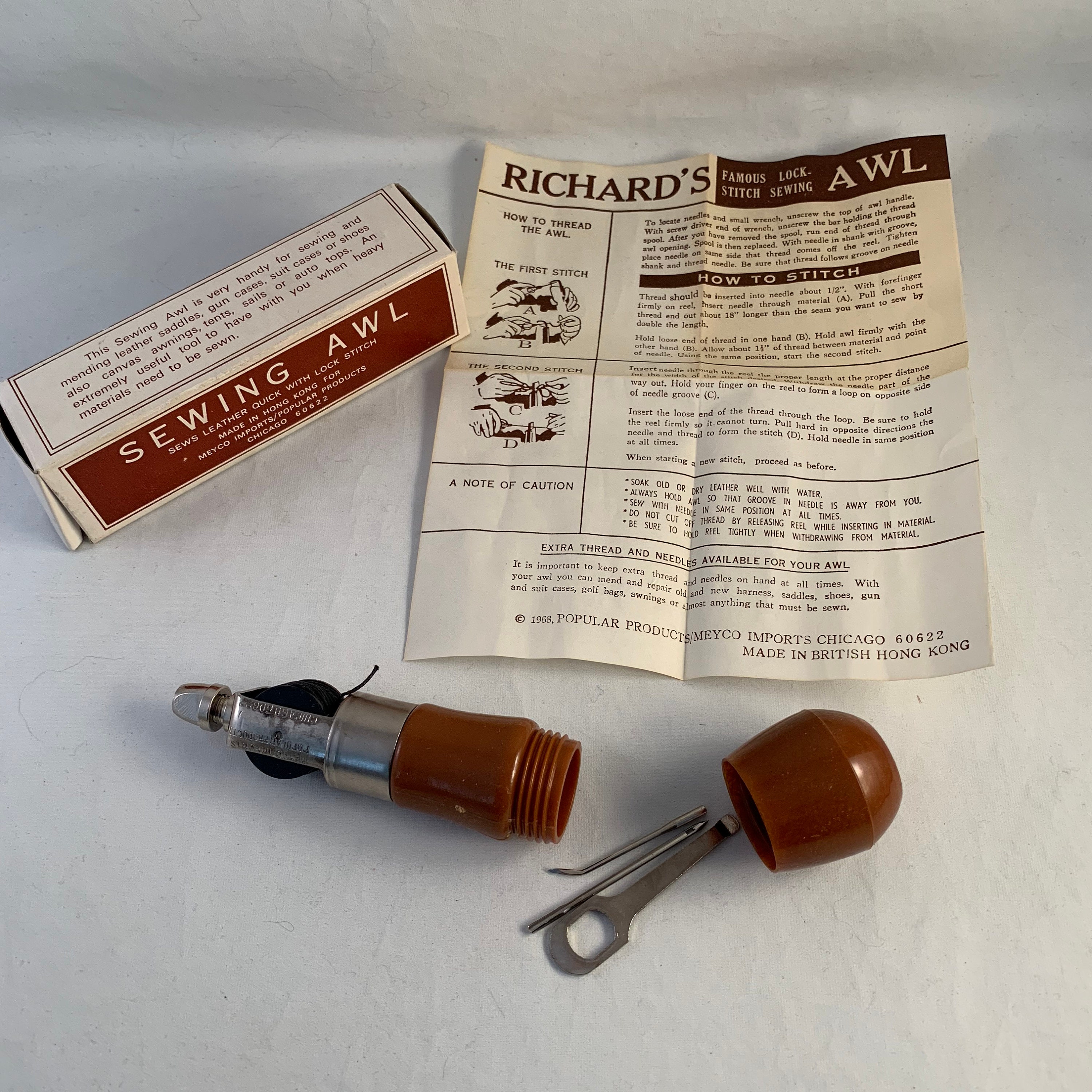 Hand Held Antique Leather Awl