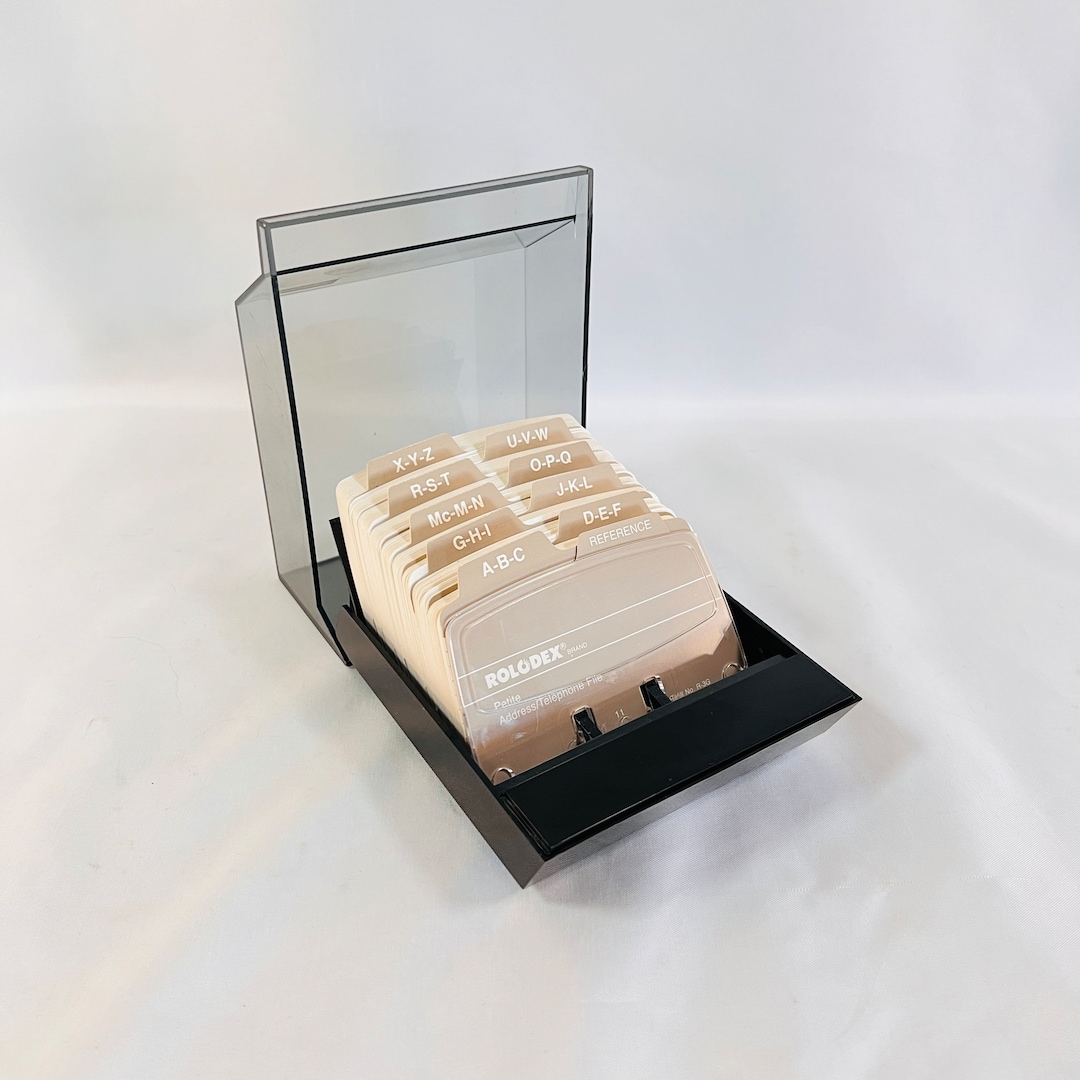 Vintage Rolodex Brand Index Address File Complete With Index Flip Cards ...