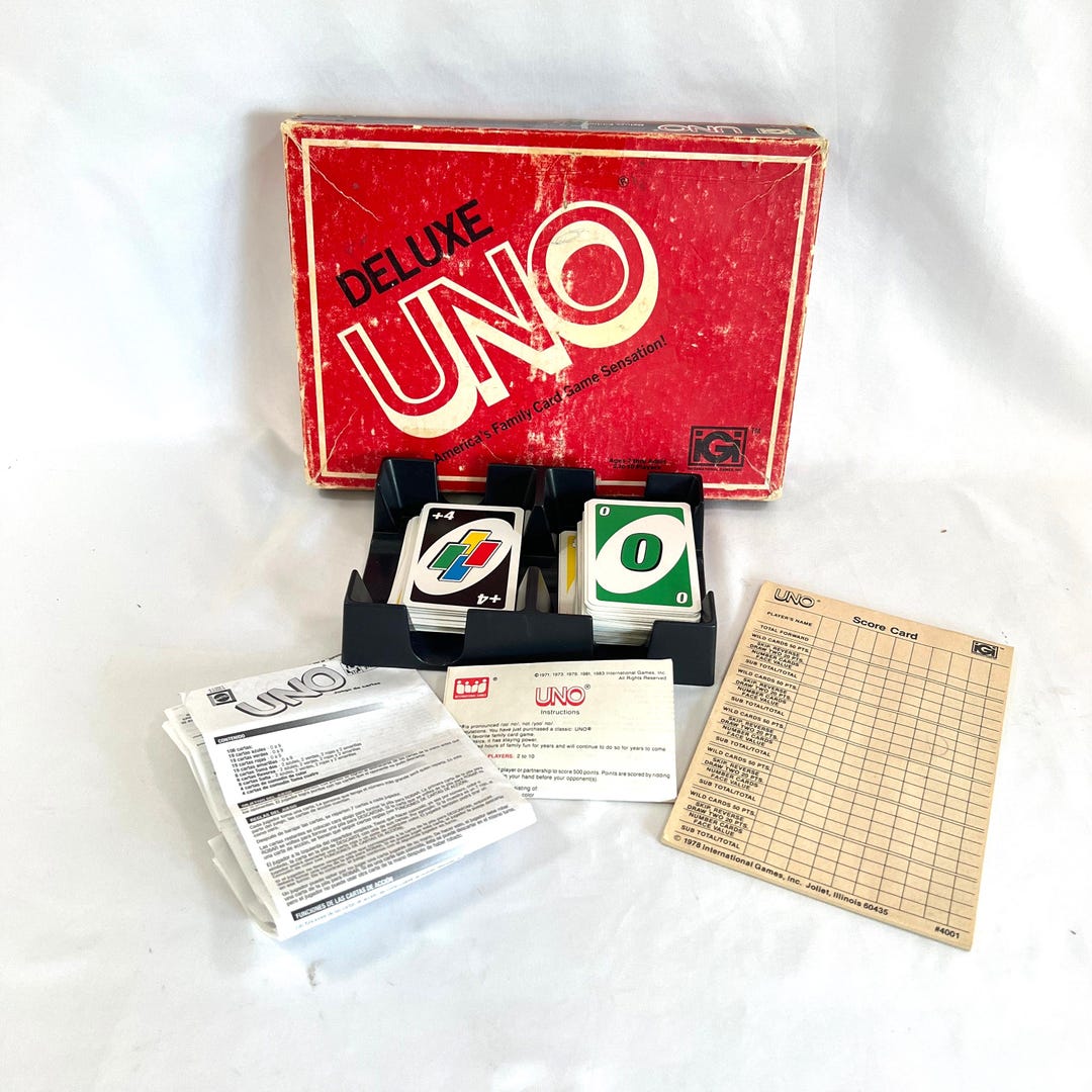 Vintage 1978 Deluxe Uno Card Game, Complete, Another Family Card Game ...