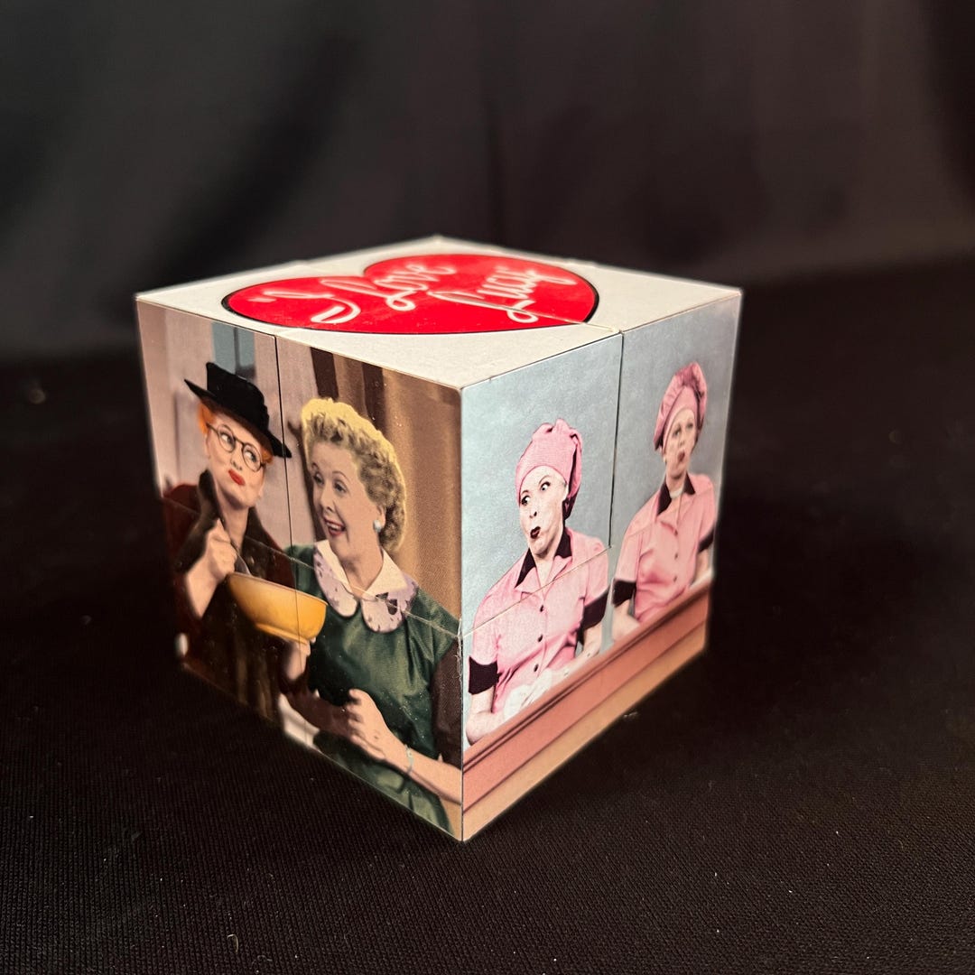 I Love Lucy Picture Rubik's Cube Foldable Photo Cube, Red Heart Logo ...