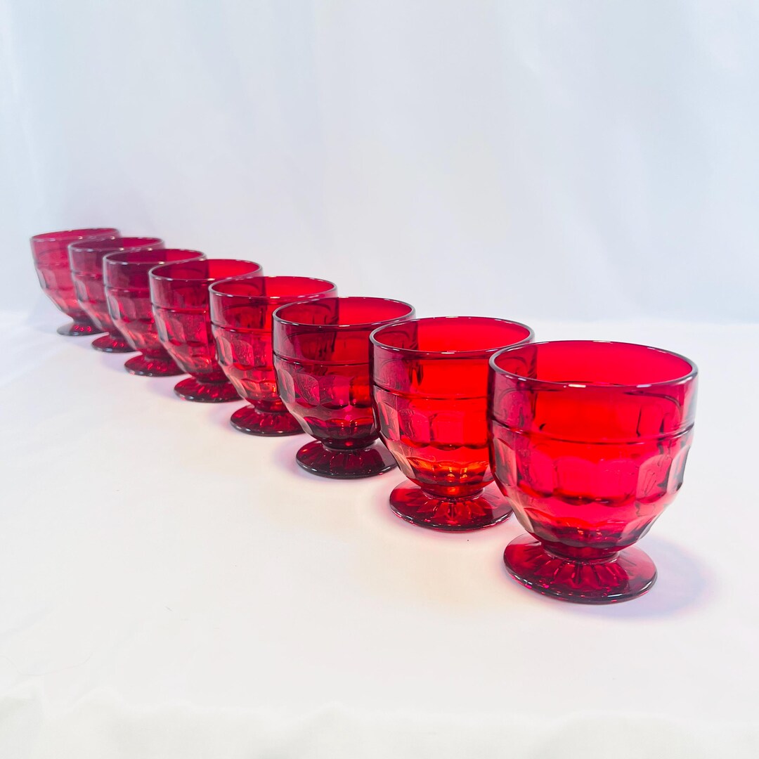 8 Viking Ruby Red Stemmed Glasses/dessert Dishes, Great for Special ...