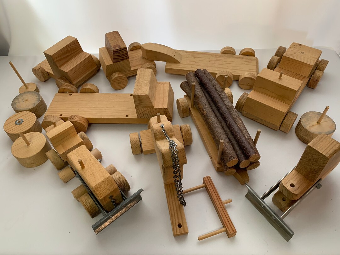 Wood Bulldozer, Trucks, Trailers, Fun Wood Toys, Wooden Movable Toys ...
