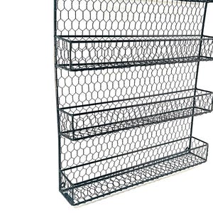 Large 4 Tier Chicken Wire Spice Rack, Black Painted Spice Rack by ...