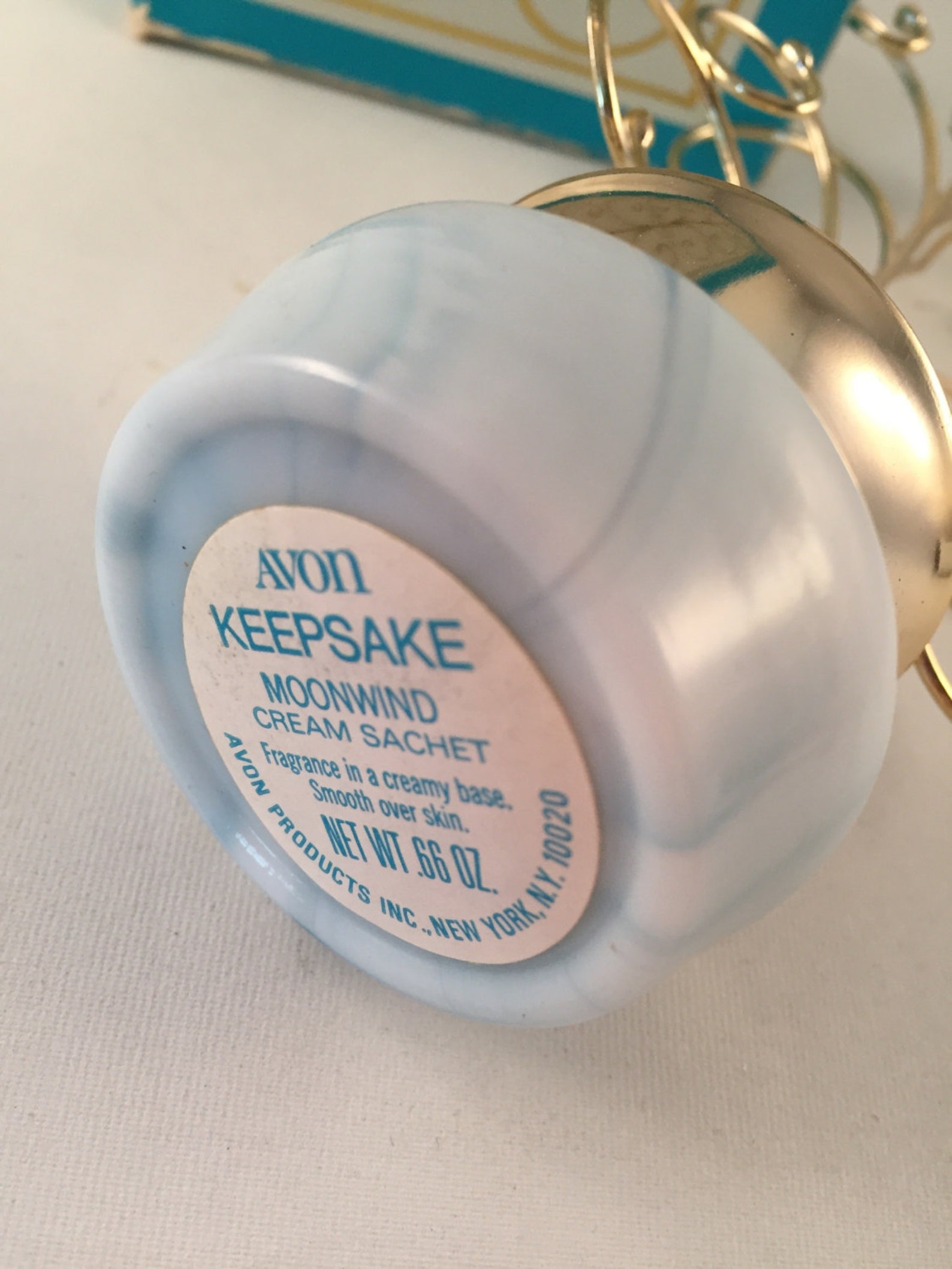 Avon Keepsake Moonwind Cream Sachet Earring Holder in Original | Etsy