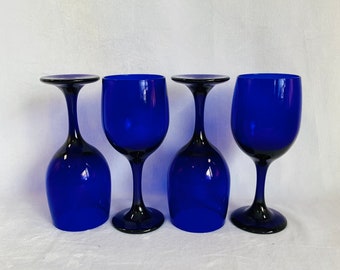 Cobalt Blue Stemware | Etsy