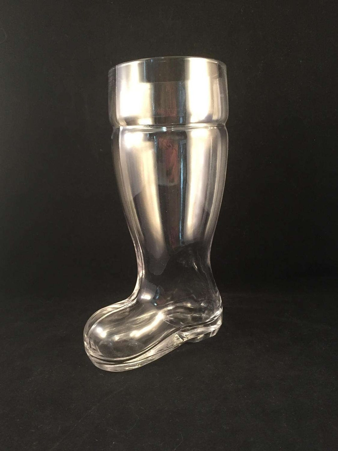 Large Glass Boot Style Pitcher, Planter, Vase, Smooth Clear Glass, Man ...