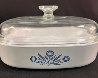 Early Style Corning Ware Cornflower Design Rounded Bottom Casserole ...