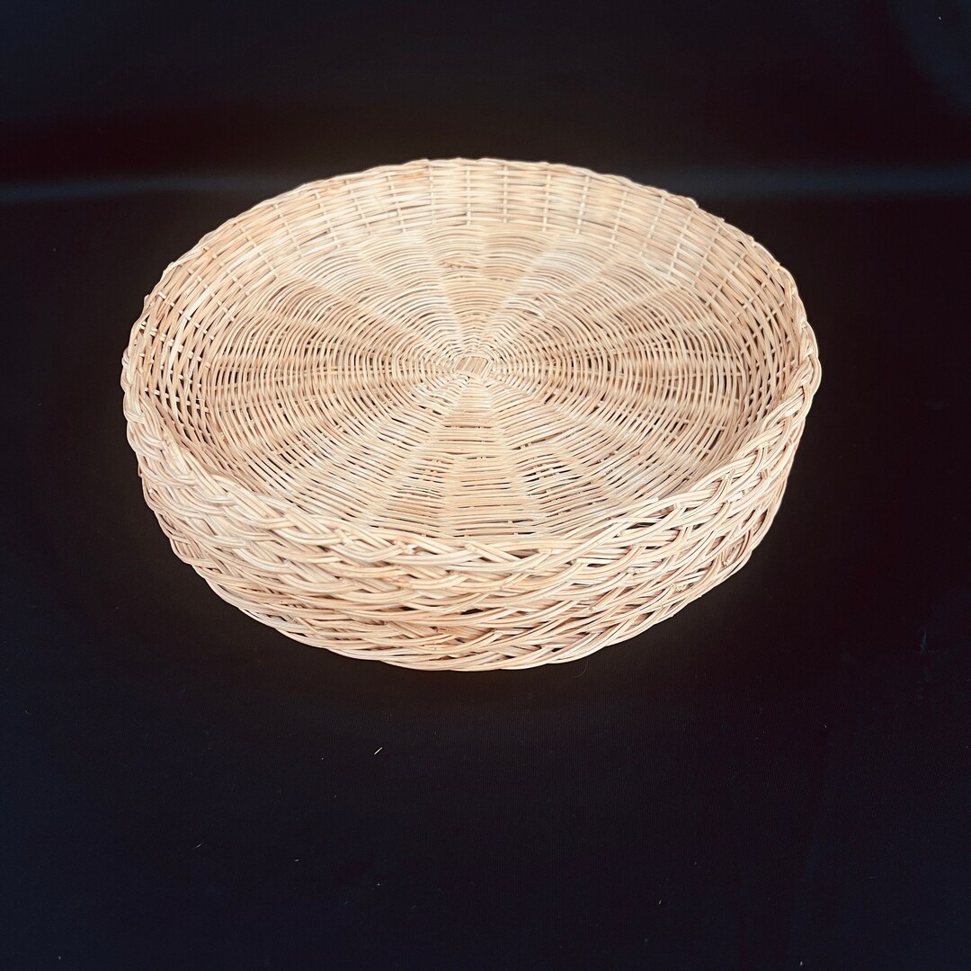 Set of 6 Retro Wicker Paper Plate Holders, Natural Color, 9-3/4" Edge ...