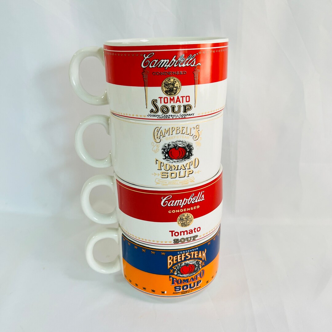 New/vintage 1995 Historical Labels Campbell's Tomato Soup Mugs Licensed ...