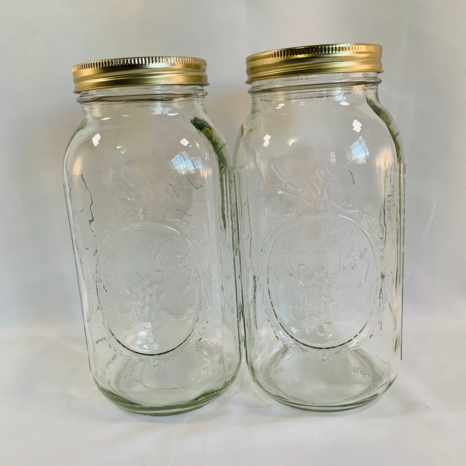 Set of 2 Large Wide Mouth Ball Mason Jar With Lids 2 Side - Etsy