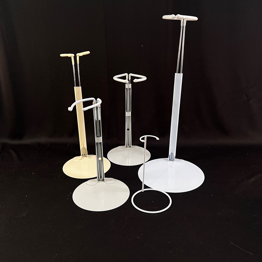 Lot of 5 Metal Doll Stand in a Variety of Sizes, Adjustable From Mini ...