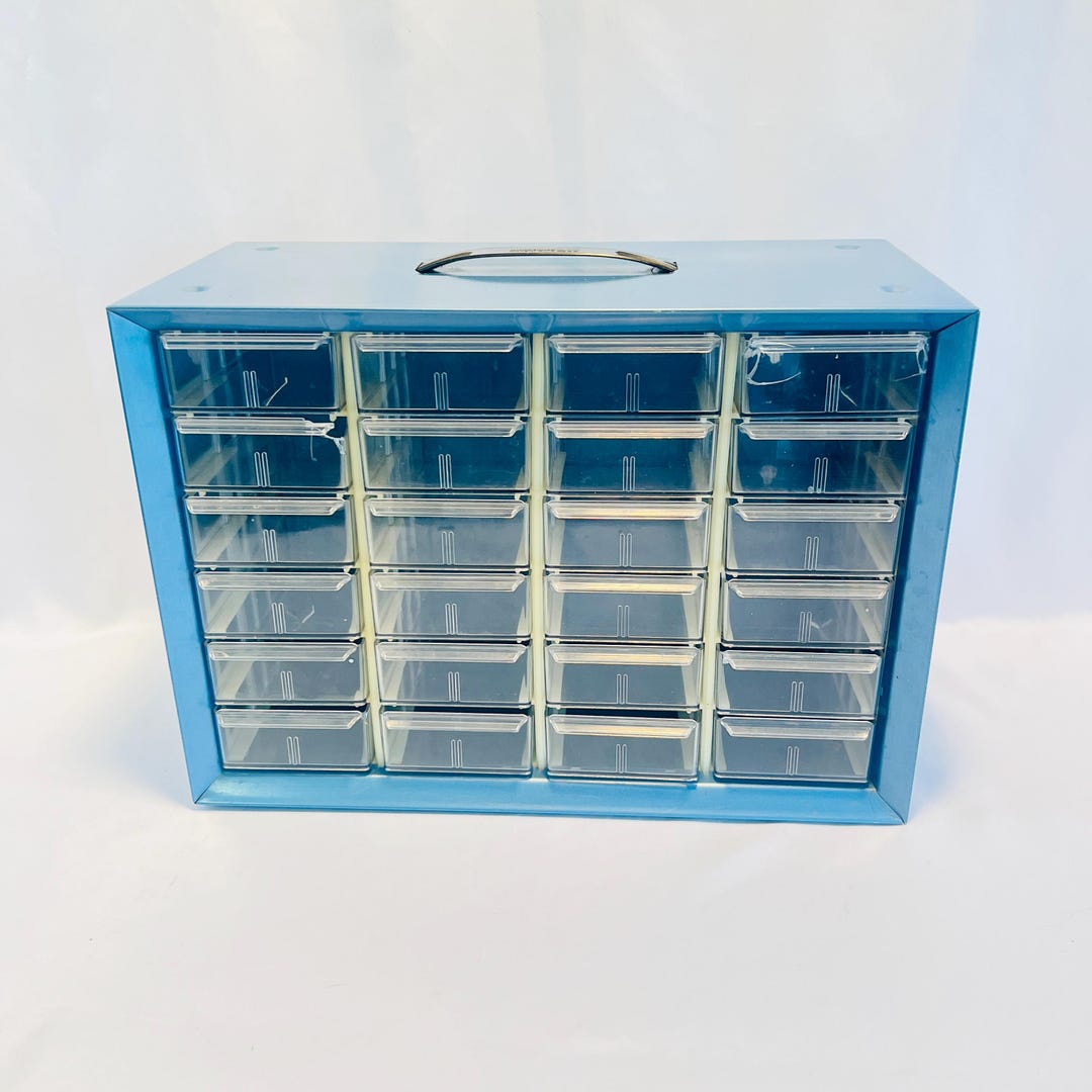 Vintage Akro Mils Multi Drawer Organizer, Metal Shell With 24 Plastic ...