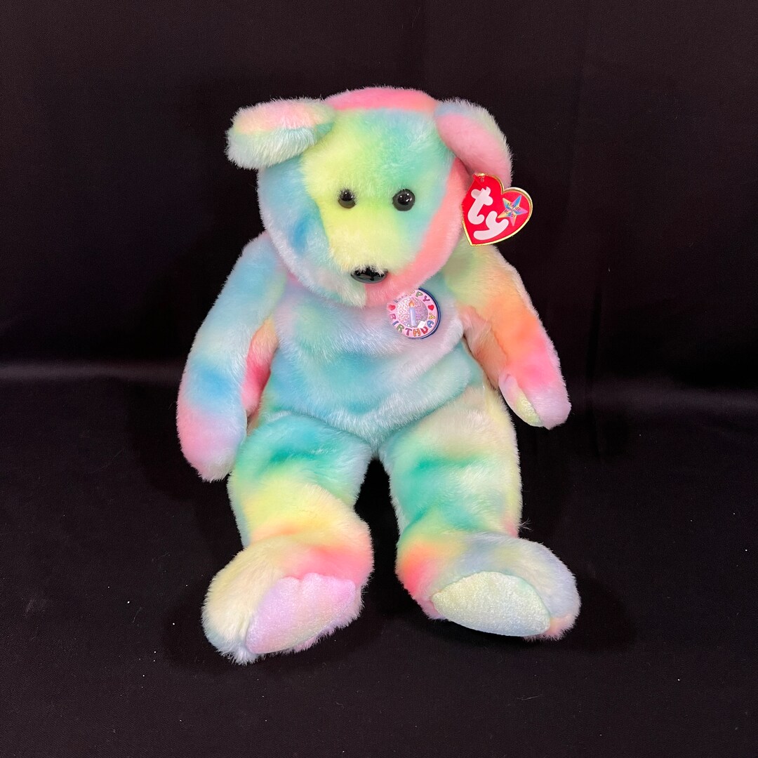 2000 Large Plush Happy Birthday Ty Dye Beanie Buddies Collection, Rare ...