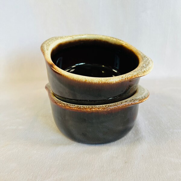Hull Brown Drip Bowls With Handles - Etsy