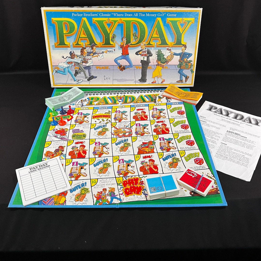 Vintage 1994 Pay Day Board Game, Where Does All the Money Go, Hours of ...