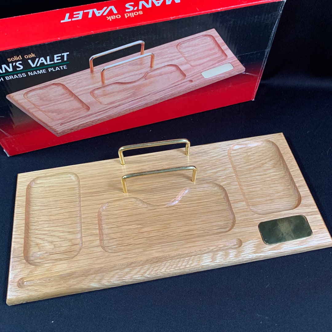 New/vintage Man's Valet, Solid Oak Dresser Valet, Brass Bars for ...